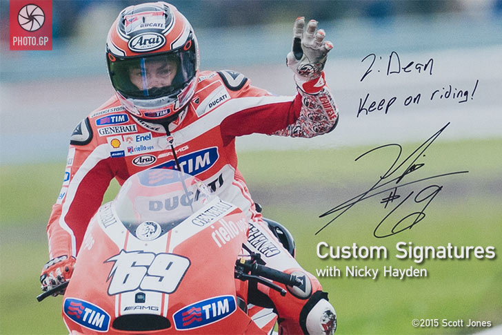 Nicky Hayden signed memorabilia from PHOTO.GP
